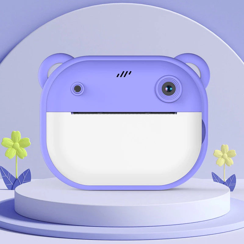 purple mini camera with instant print — amebastuff