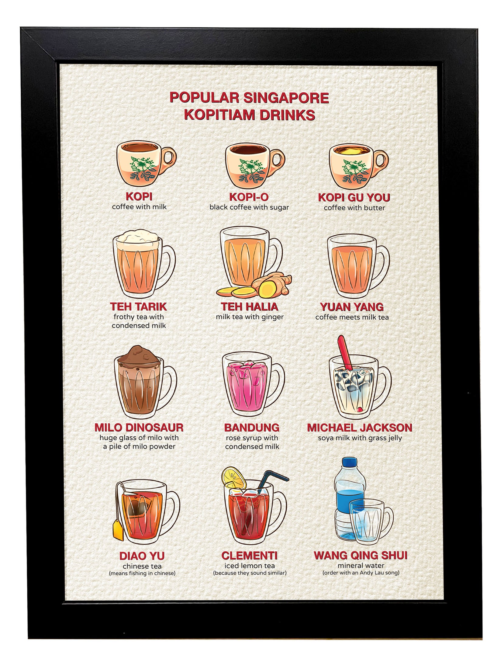 kopitiam drinks poster (A4) — amebastuff